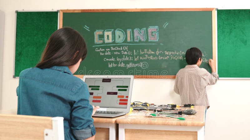 Asian Girl Writing Engineering Prompt by Using AI Software at Class ...