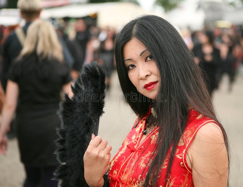 Asian gothic fan editorial stock image. Image of female - 15313789