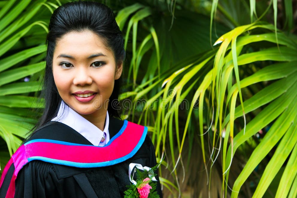 Asian graduate stock image. Image of girl, degree, graduate - 6412247