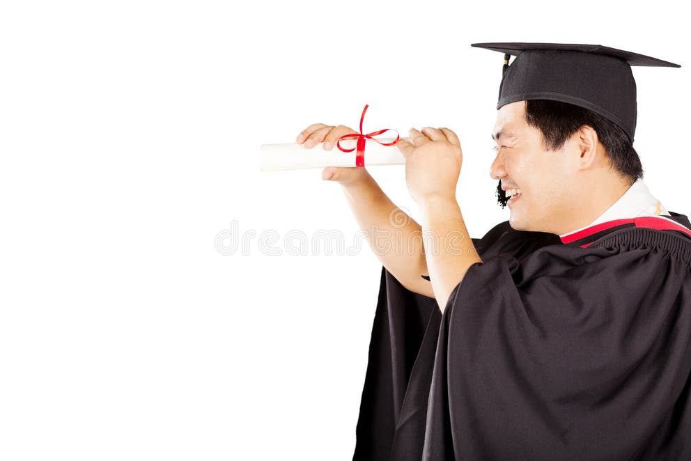 Asian graduate looking stock photo. Image of male, certificate - 24020510