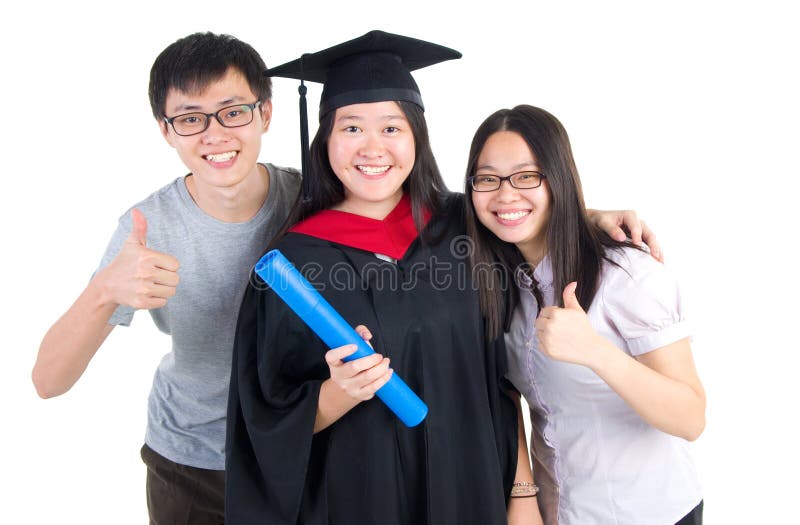 Asian graduation stock photo. Image of embracing, achievement - 89627778