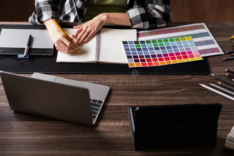 Asian Graphic Designer Working with Creativity Editor Ideas Designer ...