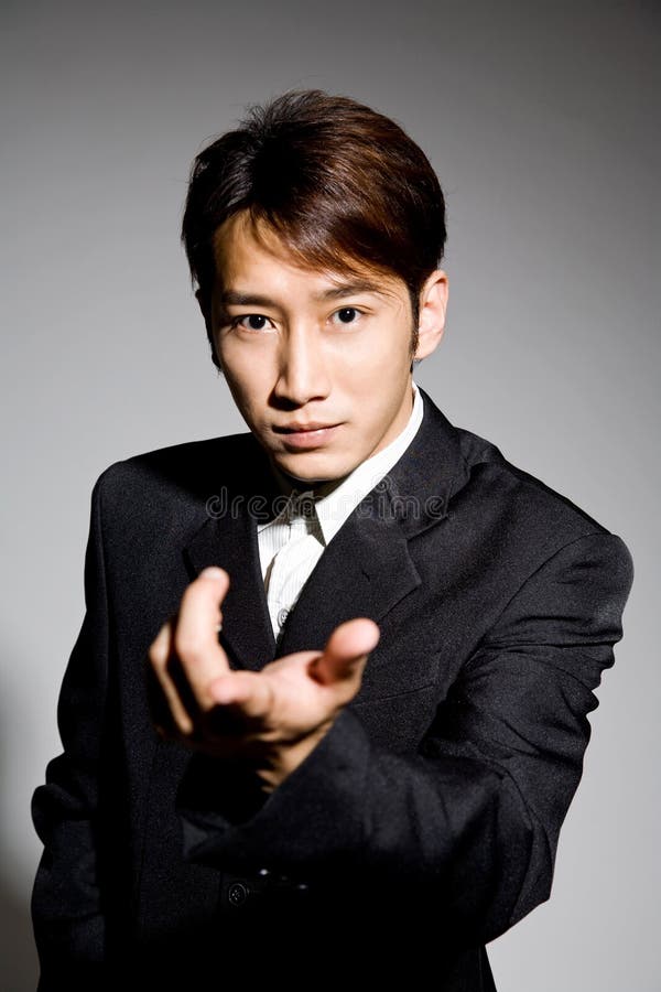 Asian Guy in Black Formal Attire Coat Stock Image - Image of chinese ...
