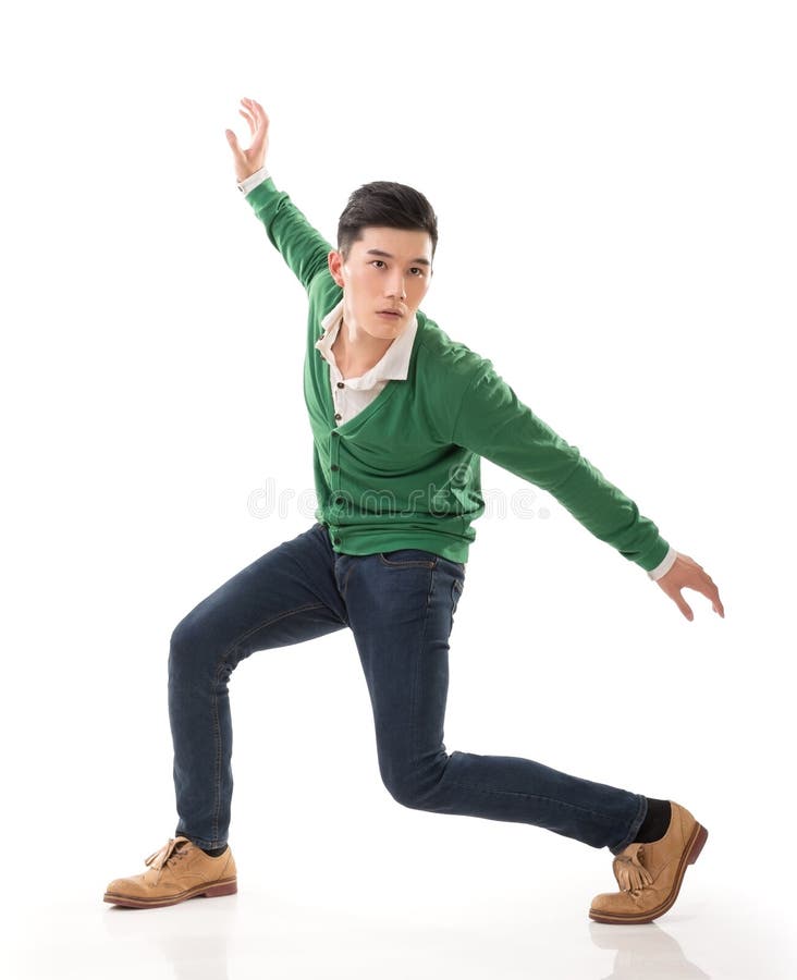 Asian Guy With Dramatic Pose Stock Image - Image: 43633741