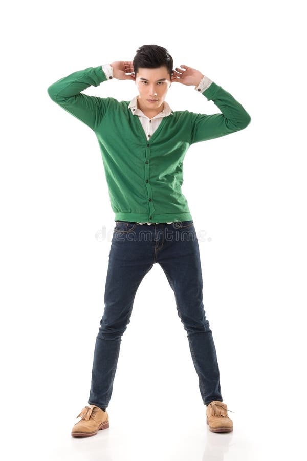 Asian Guy with Dramatic Pose Stock Photo - Image of casual, korean ...