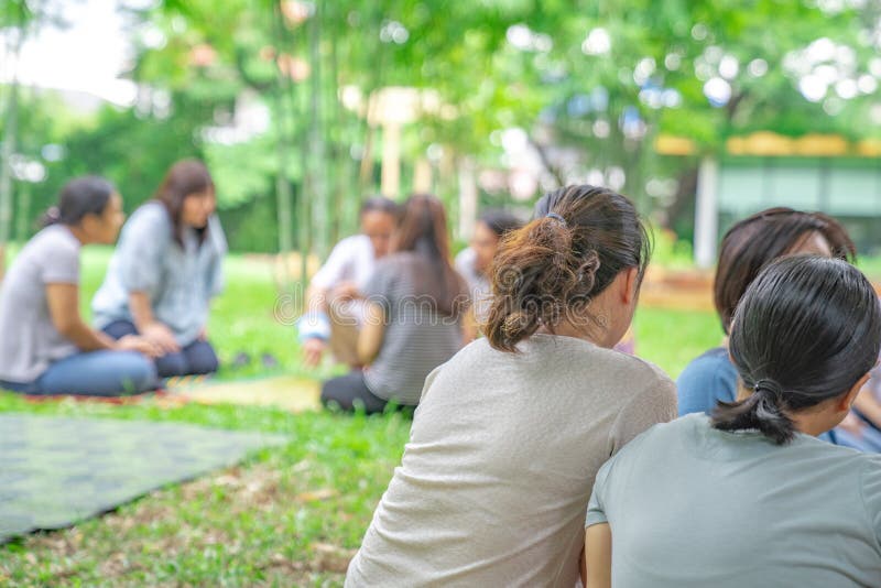 Asian Guys in the Garden Workshop and Have Acted Together Editorial ...