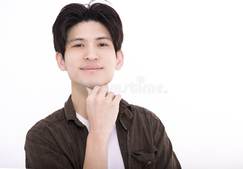 Asian Handsome Young Man with Healthy Face Stock Image - Image of male ...