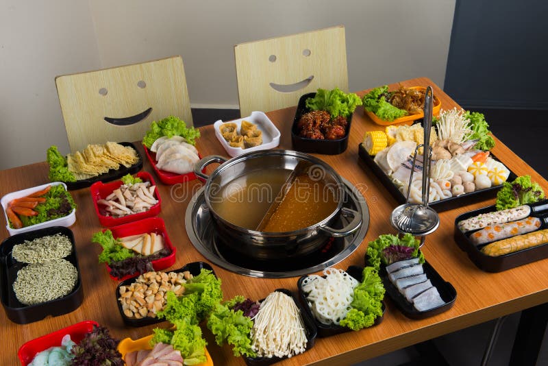 Asian hot pot stock image. Image of oysters, ball, delicious - 100167585