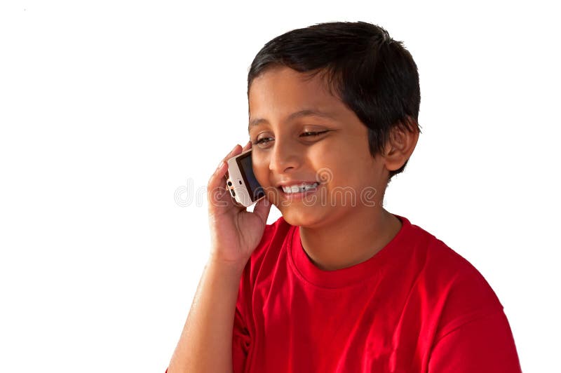 Boy smiling on telephone stock image. Image of charming - 3605081