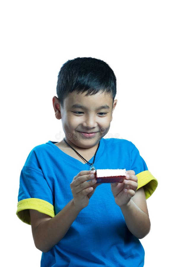 Asian Kid Smile Receive Christmas Gift Stock Photo - Image of birthday ...