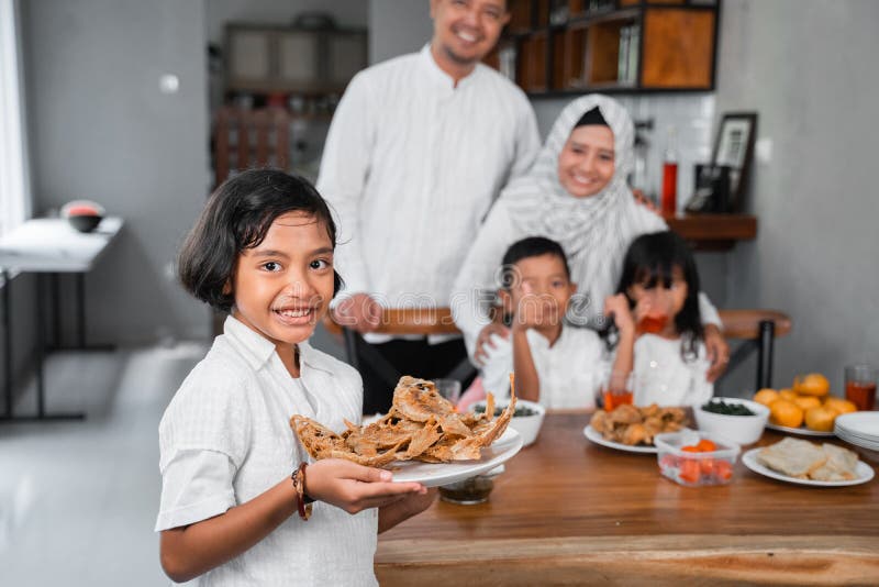 Iftar dinner with family stock photo. Image of religion - 180165284
