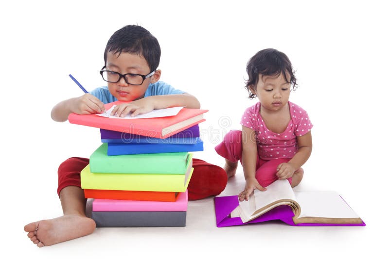 Asian kids studying stock image. Image of friends, brother - 6341693