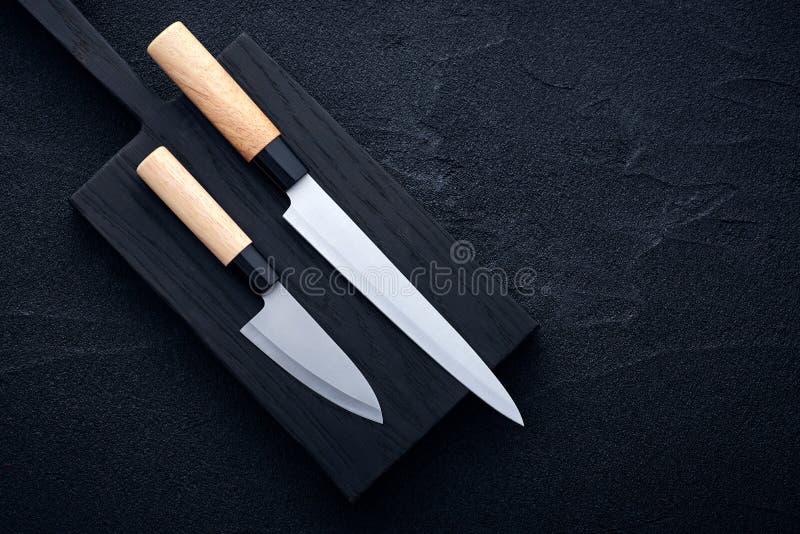 Asian Kitchen Chef Accessories on Black Table Stock Image - Image of ...