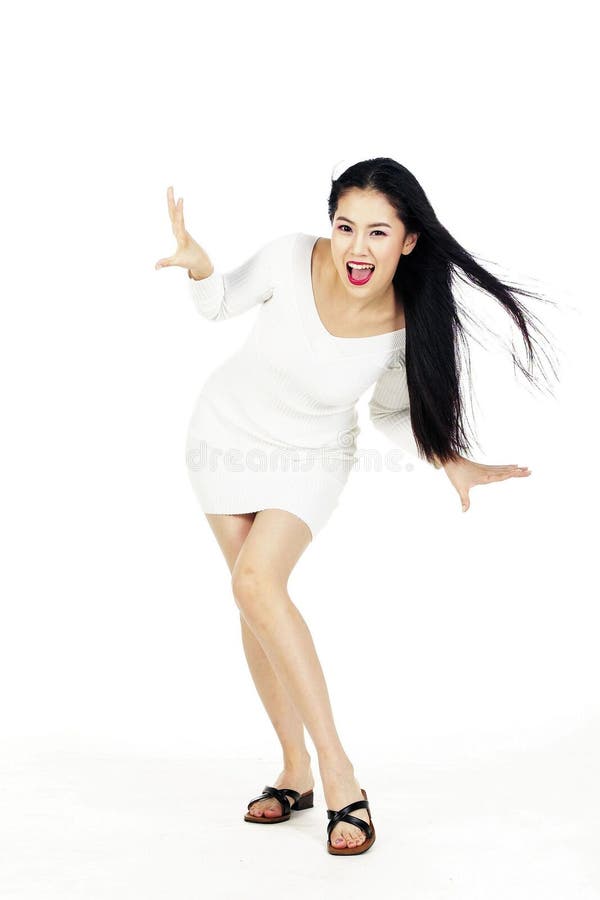 Asian Lady stock photo. Image of sitting, gesture, happiness - 869944