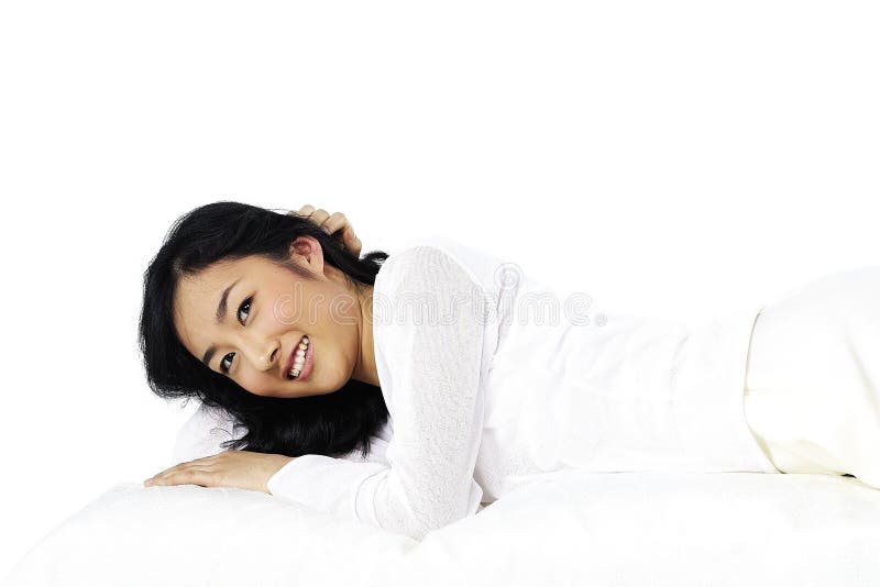 Asian Lady stock photo. Image of pose, korean, girl, lying - 895494