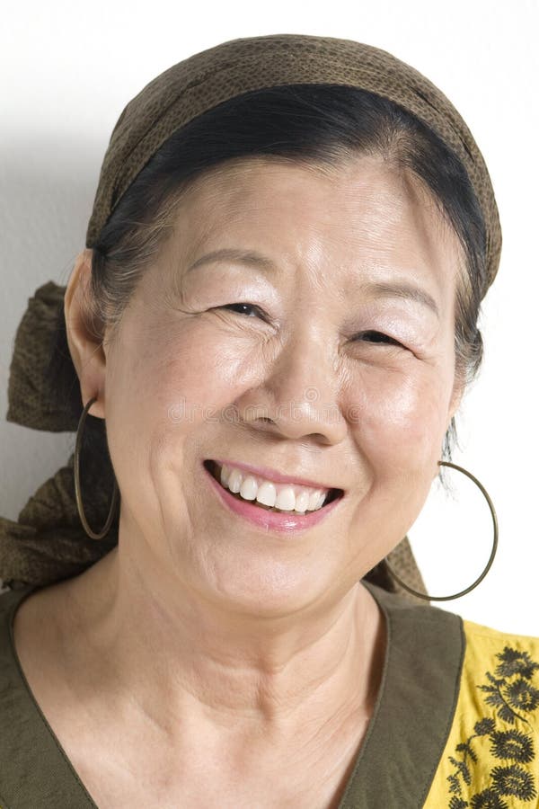 Asian Lady stock image. Image of blouse, happiness, bandana - 9901975