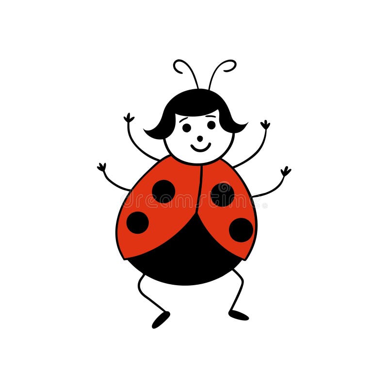 Asian Lady Beetle Bug Dancing Icon Vector Illustration Stock Vector ...