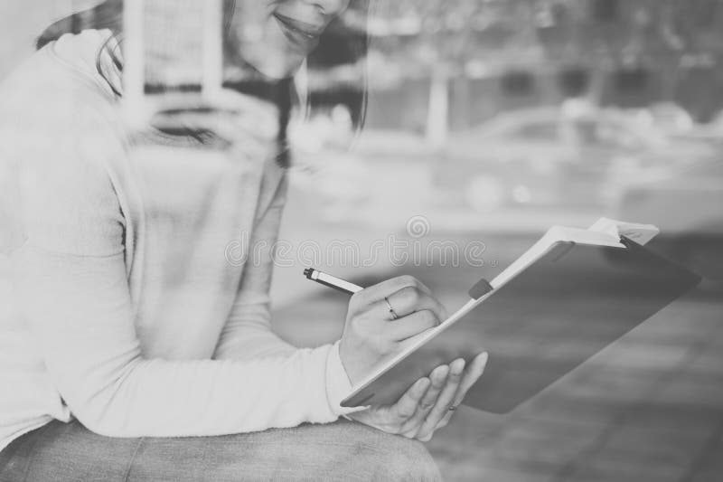 Asian Lady Writing Notebook Diary Concept Stock Photo - Image of ...