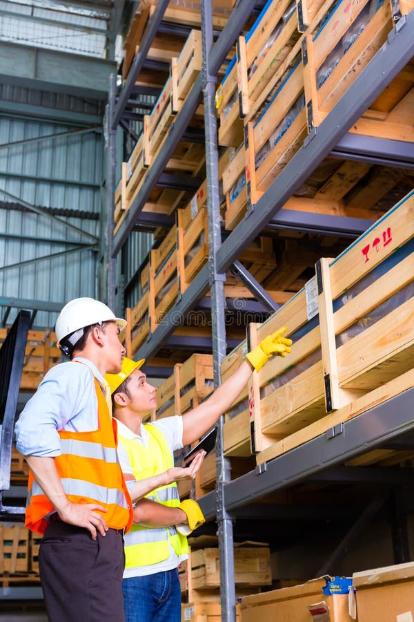 Workers in Logistics Warehouse Stock Image - Image of repository, high ...