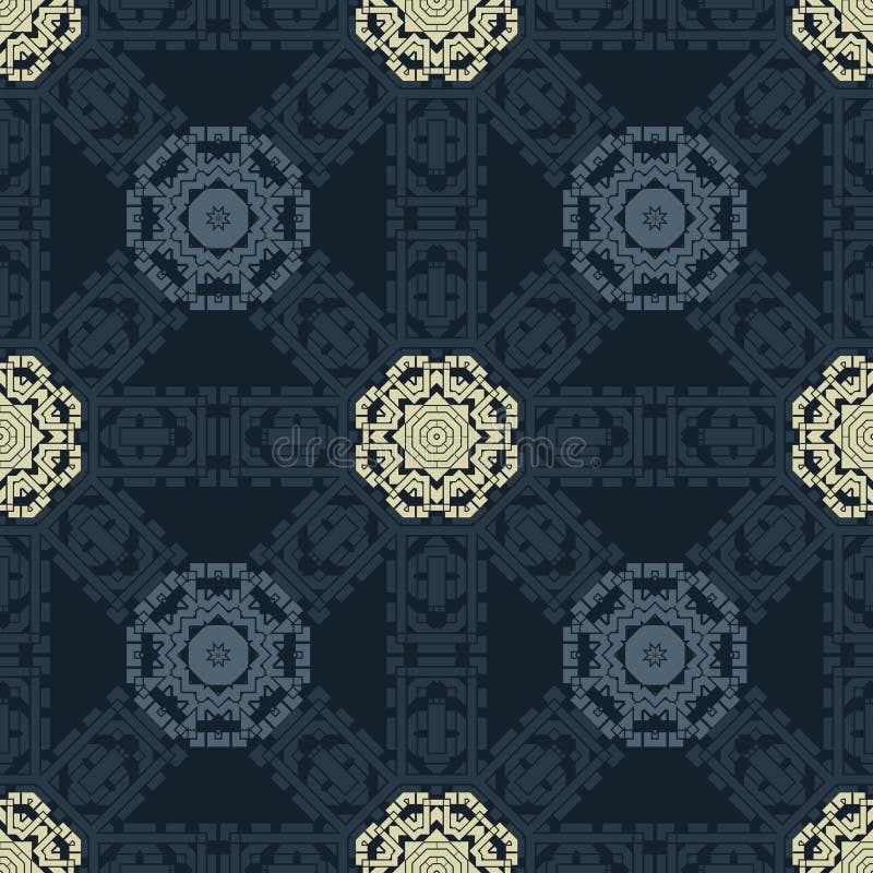 Asian Look Square Geometric Seamless Pattern Stock Vector ...