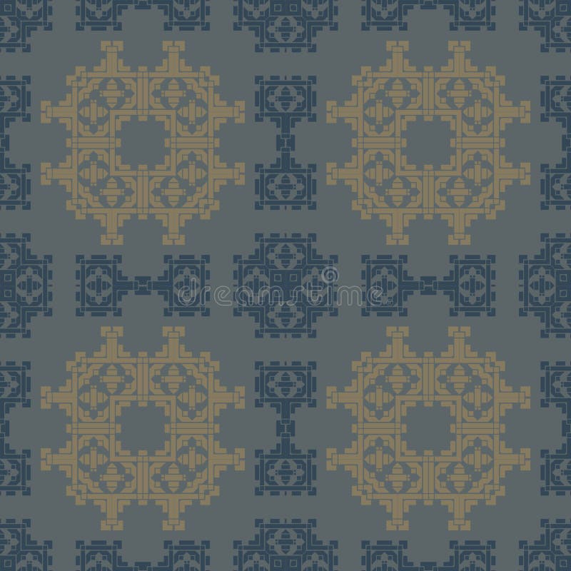 Asian Look Square Geometric Seamless Pattern Stock Vector ...