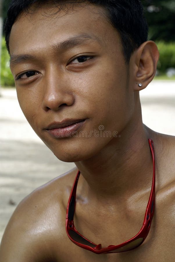 Asian malay man at beach stock photo. Image of malay, outdoors - 5825446