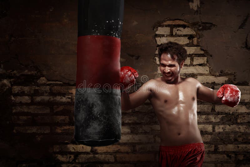 Portrait of Muscular Asian Male Boxer Stock Photo - Image of energy ...