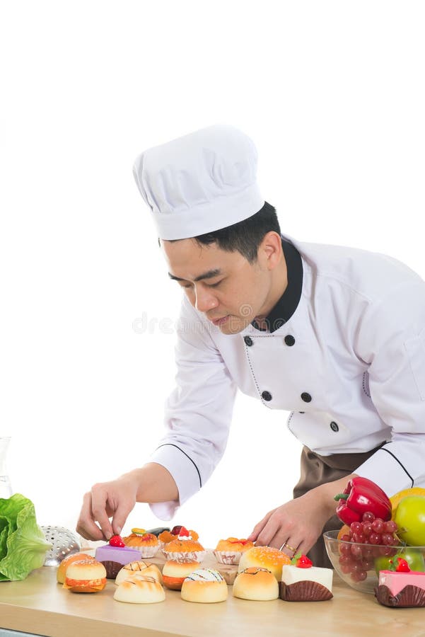 Asian male chef stock image. Image of male, career, friendly - 70425219