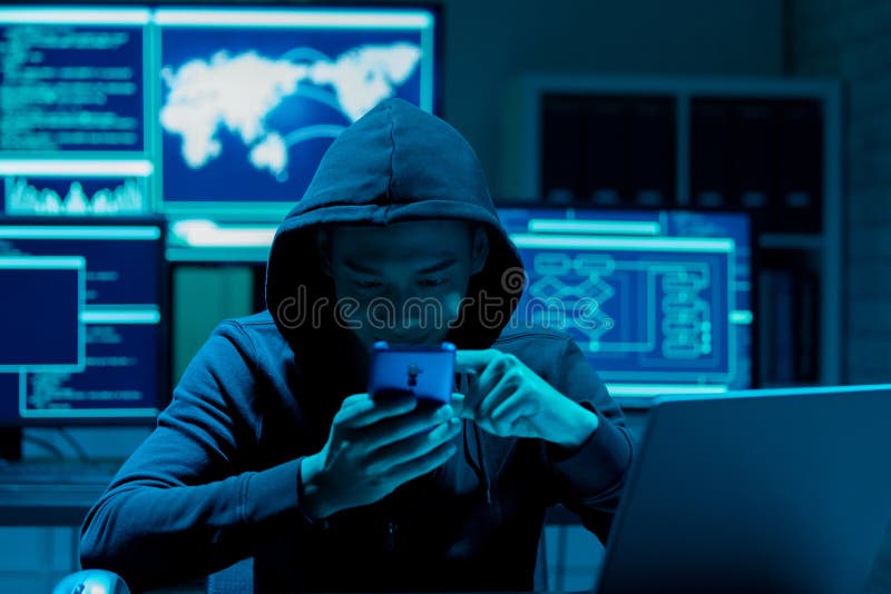Asian male hacker stock photo. Image of chinese, hacker - 190621674