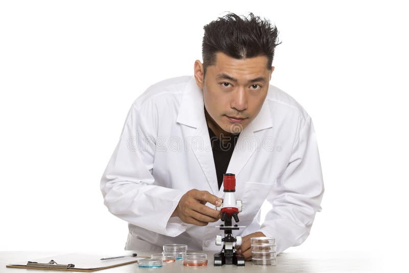 Asian Bio Engineer or Scientist Doing Research Stock Image - Image of ...
