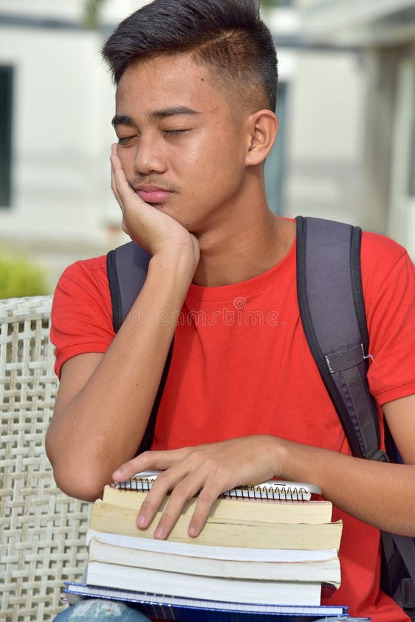 Asian Male Student and Sadness Stock Photo - Image of college, sadness ...
