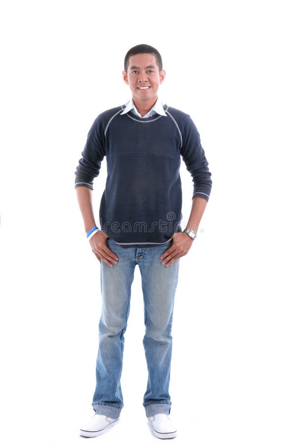 Asian man stock image. Image of jeans, standing, feel - 8513245