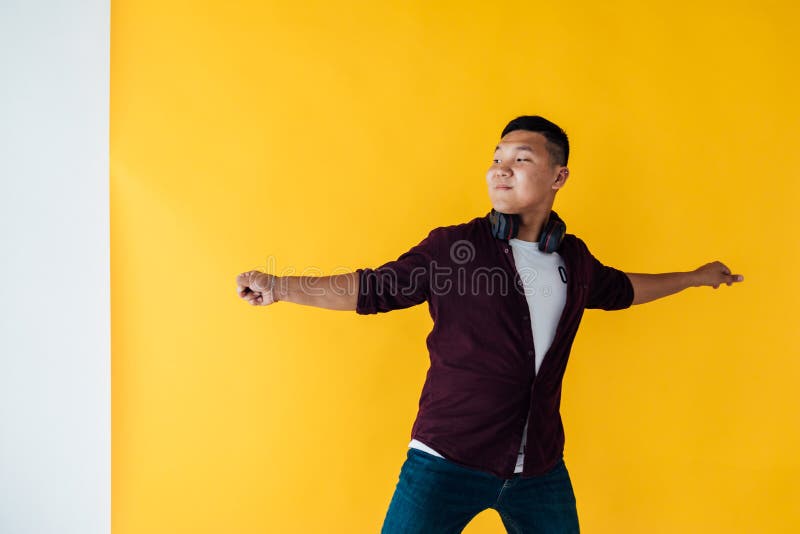 Asian Man Dancing Alone To Music Dance Stock Photo - Image of dance ...
