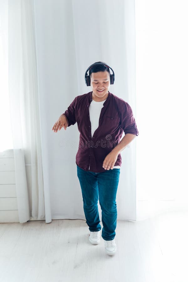 Beautiful Asian Man Dancing To a Musical Song Stock Image - Image of ...