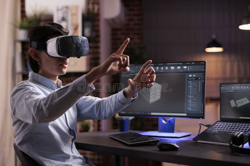 Asian Man Developing Industrial Product Stock Image - Image of ...