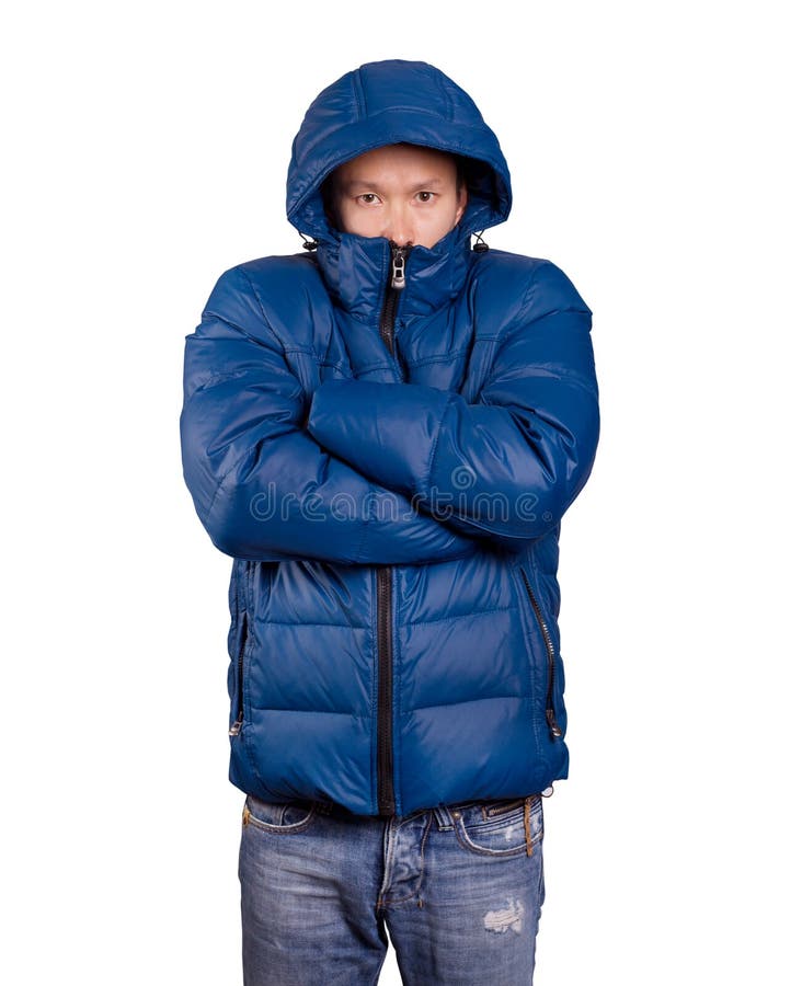 Asian Man in Down Padded Coat Stock Photo - Image of people, cold: 48107900