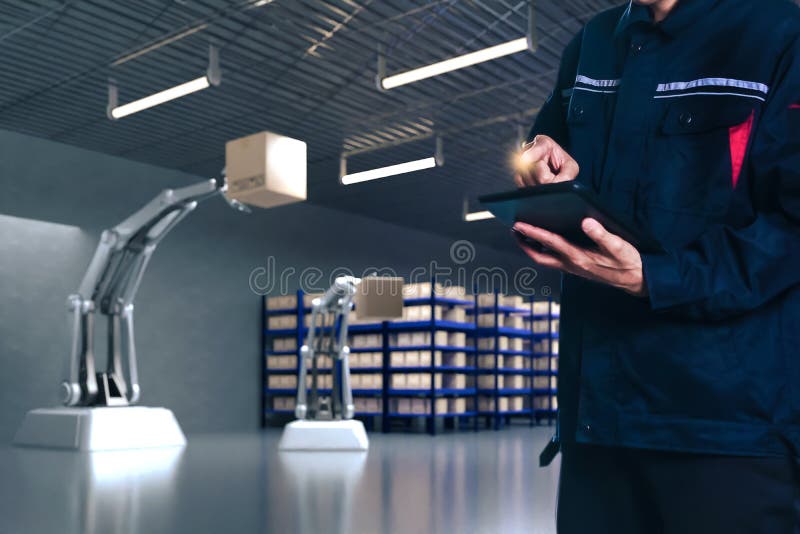 Asian Man Engineer Hold Smartphone Touch Touching UI Screen Interface ...