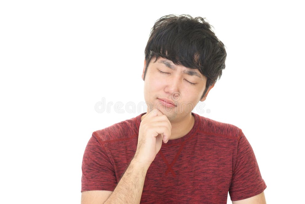 Disappointed Asian man stock image. Image of husband - 113607633