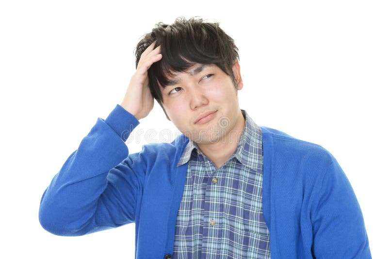 Frustrated Asian man stock image. Image of distress - 145615969