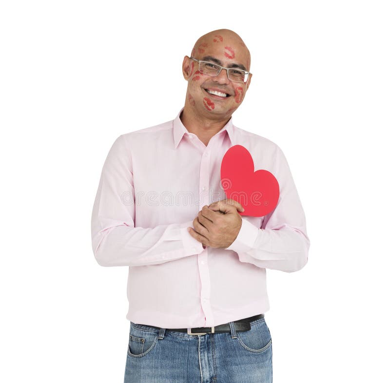 Asian Man Full Kisses Heart Stock Image - Image of love, isolate: 102602523