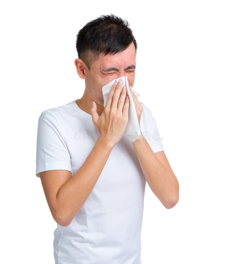 Asian man get cold stock image. Image of face, cover - 42347985