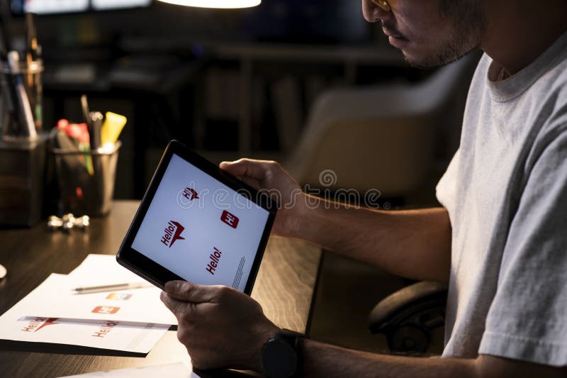 Asian Man Graphic Designer Working on Computer Drawing Sketches Logo ... Asian Man Graphic Designer Working on Computer Drawing Sketches Logo ...
