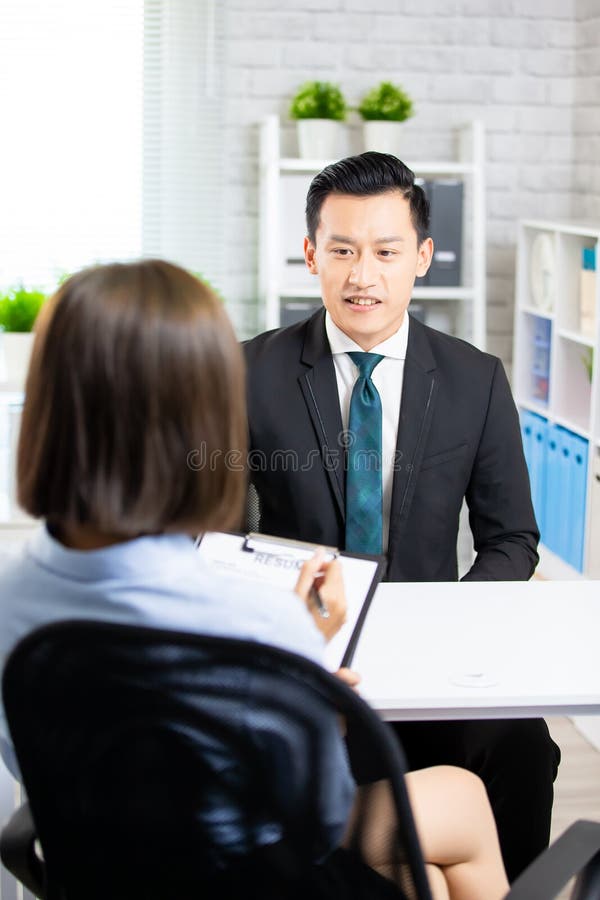 Asian man in job interview stock photo. Image of company - 147766992
