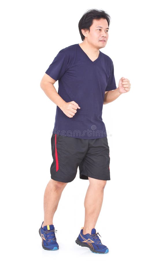 Asian Man Running. stock photo. Image of body, runners - 37512350