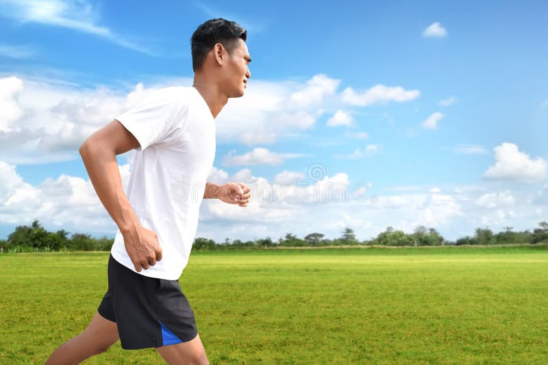 Asian man running stock photo. Image of endurance, diet - 96221674