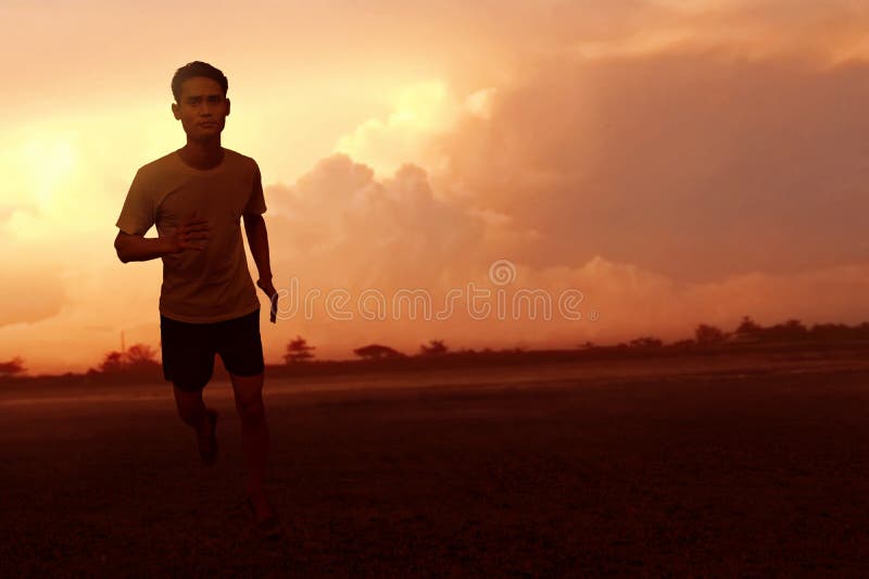 Asian man running stock photo. Image of endurance, diet - 96221674