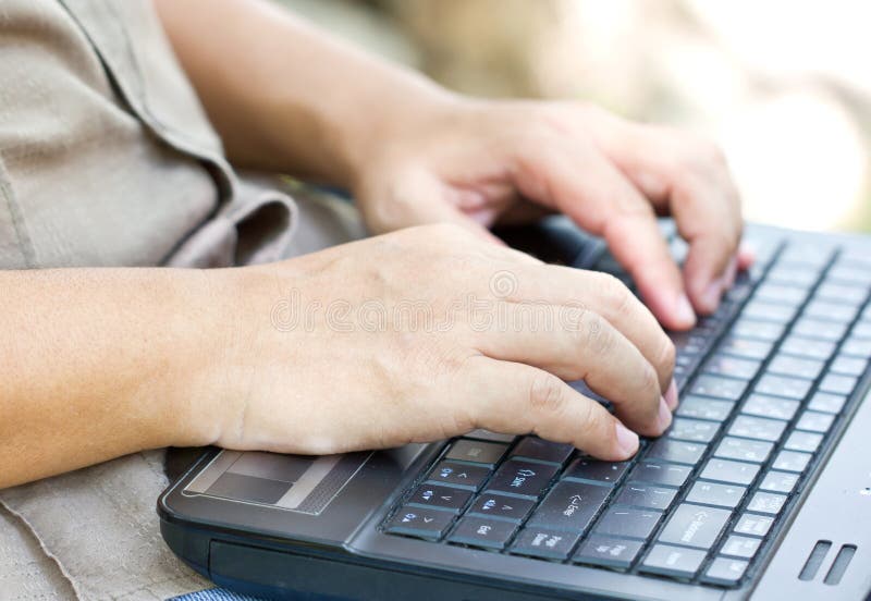 Asian Man S Hands on a Keyboard. Stock Image - Image of concepts ...