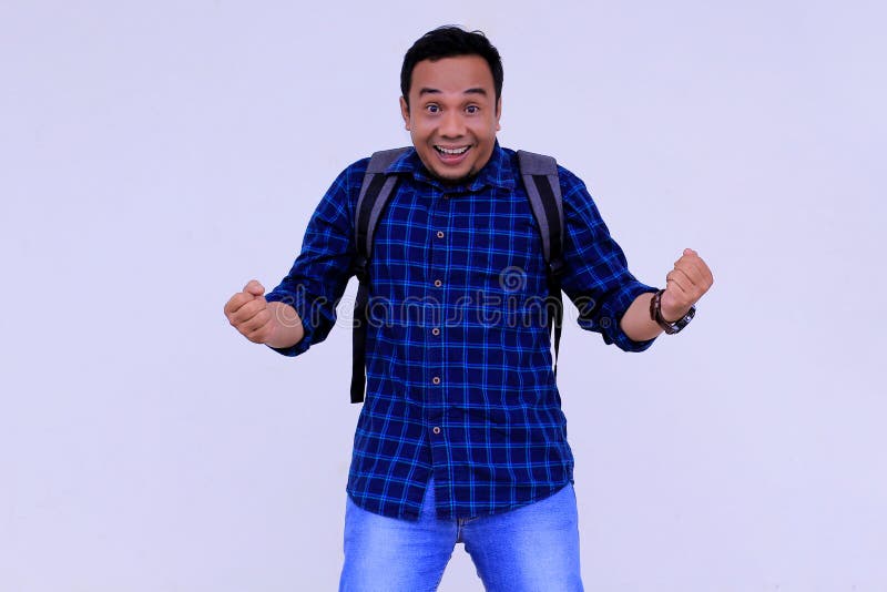 An Asian Man& X27;s Happy Glad Expression Stock Photo - Image of ...