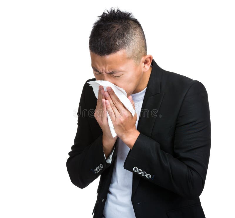 Asian man sneeze stock photo. Image of adult, pain, japanese - 41172964