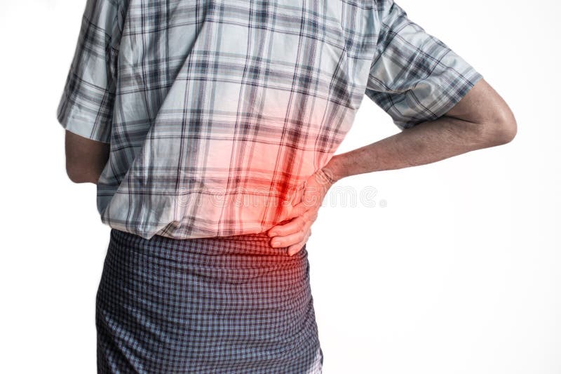 Asian Man Suffering from Right Sided Low Back and Loin Pain. it Can Be ...